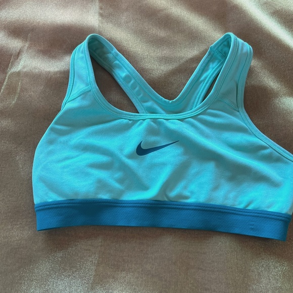 Nike | Intimates & Sleepwear | Nike Dry Fit Swoosh Teal Sports Bra Rare ...